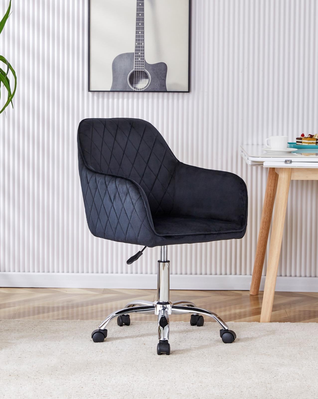 Black velvet office chair store